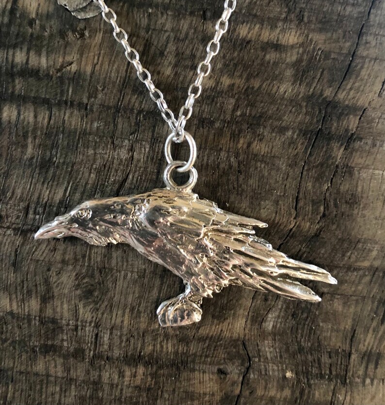 Raven Pendant in Silver - Etsy