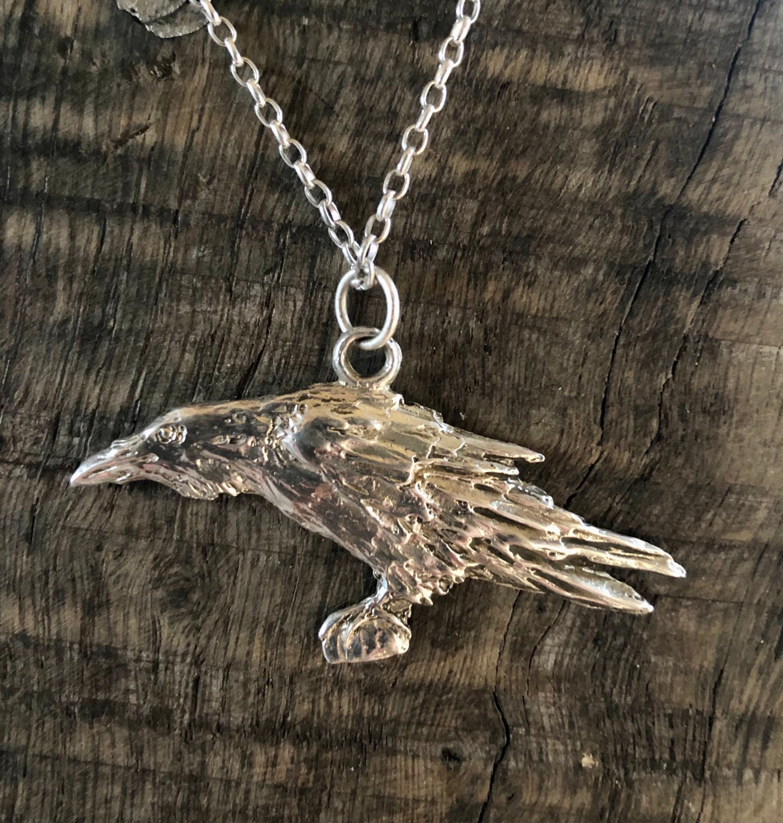 Raven Pendant in Silver - Etsy