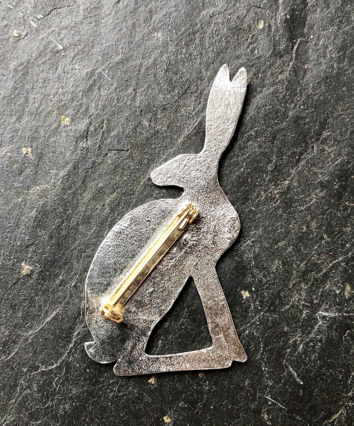 Elegant Hare Brooch in Pewter by Paul Szeiler - Etsy