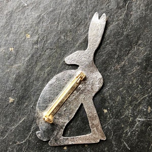 Elegant Hare Brooch in Pewter by Paul Szeiler - Etsy UK
