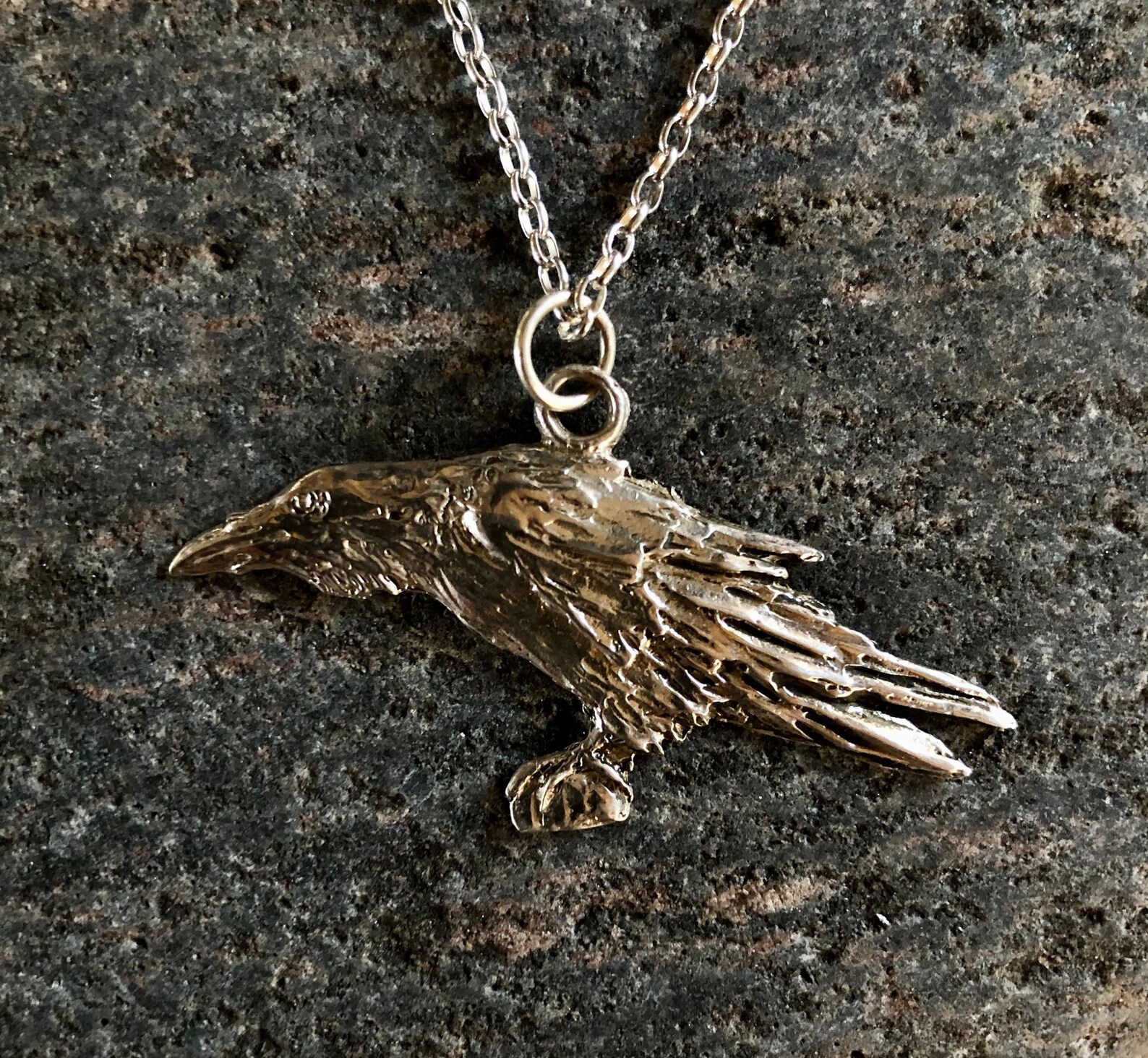 Raven Pendant in Pewter - Etsy