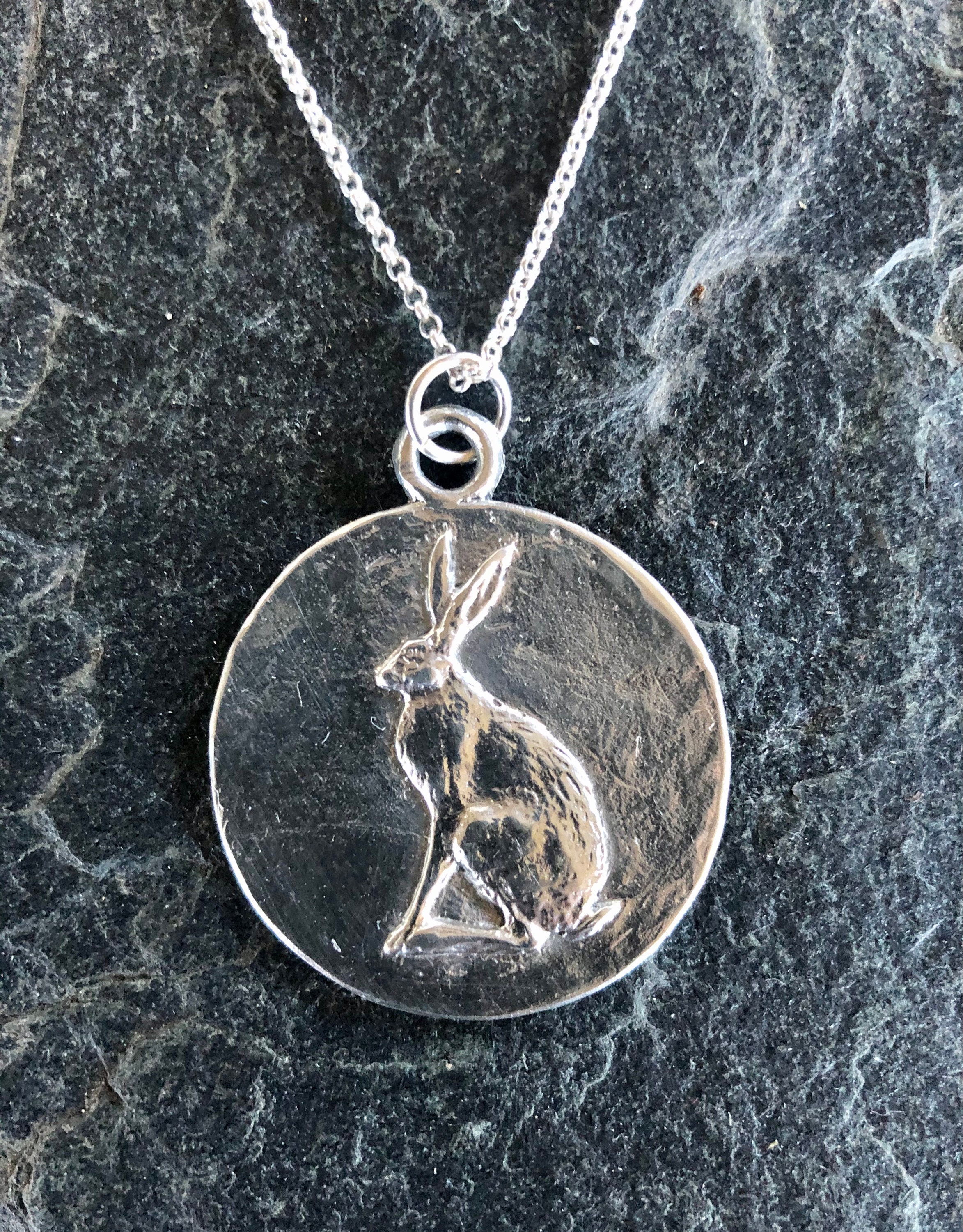 Hare Pendant Necklace in Pewter by Paul Szeiler - Etsy UK