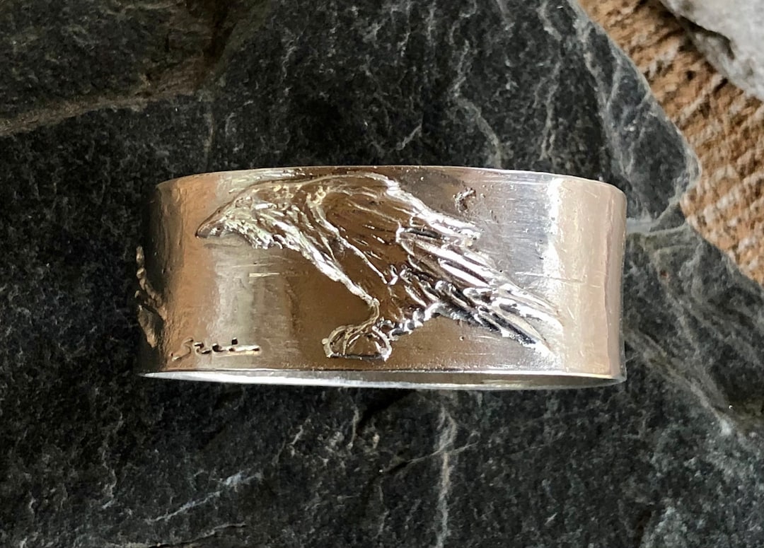Raven Bangle in Pewter by Paul Szeiler - Etsy