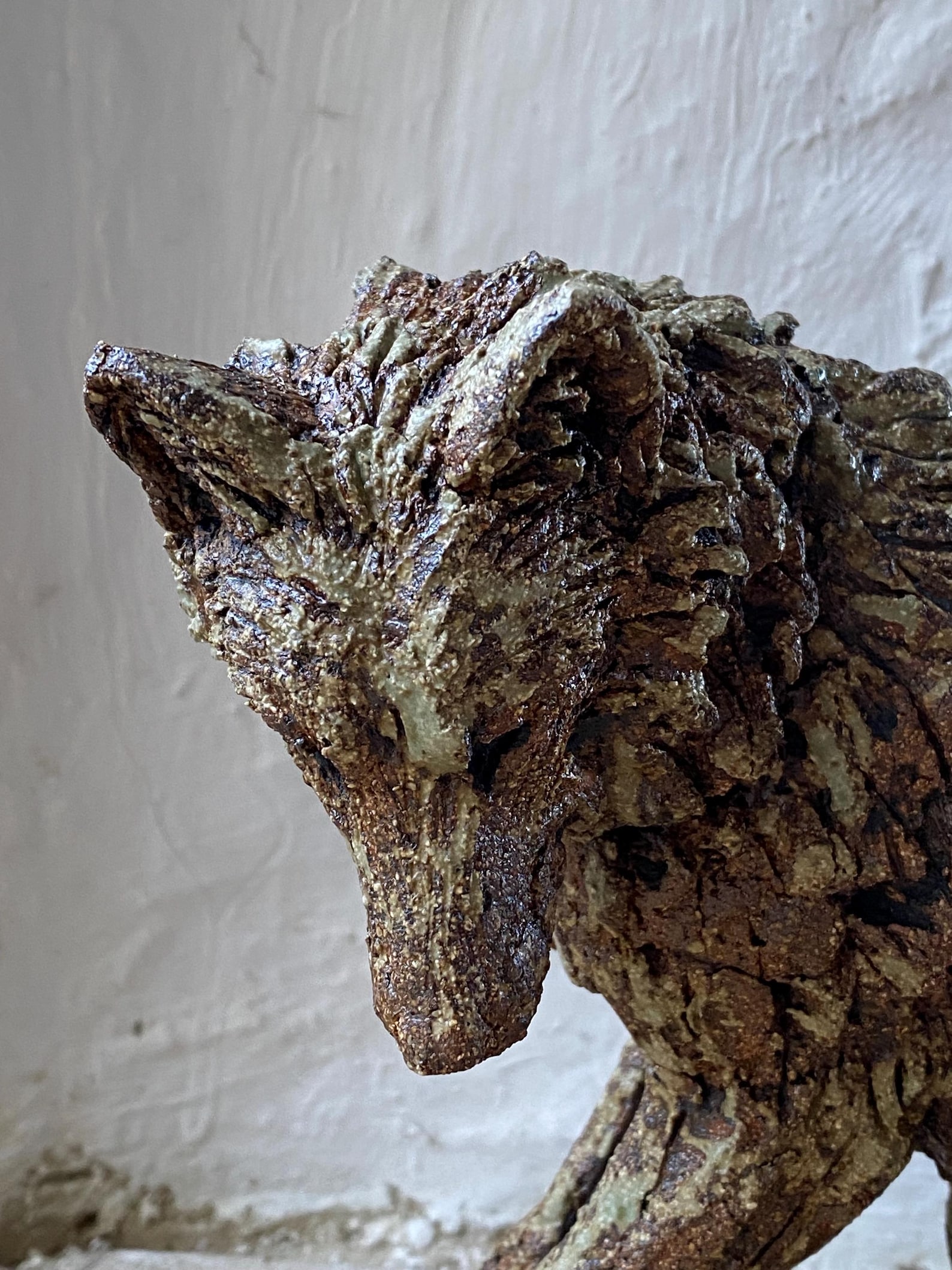 Wolf Sculpture in Ceramic Stoneware Hand Sculpted by Paul Szeiler - Etsy
