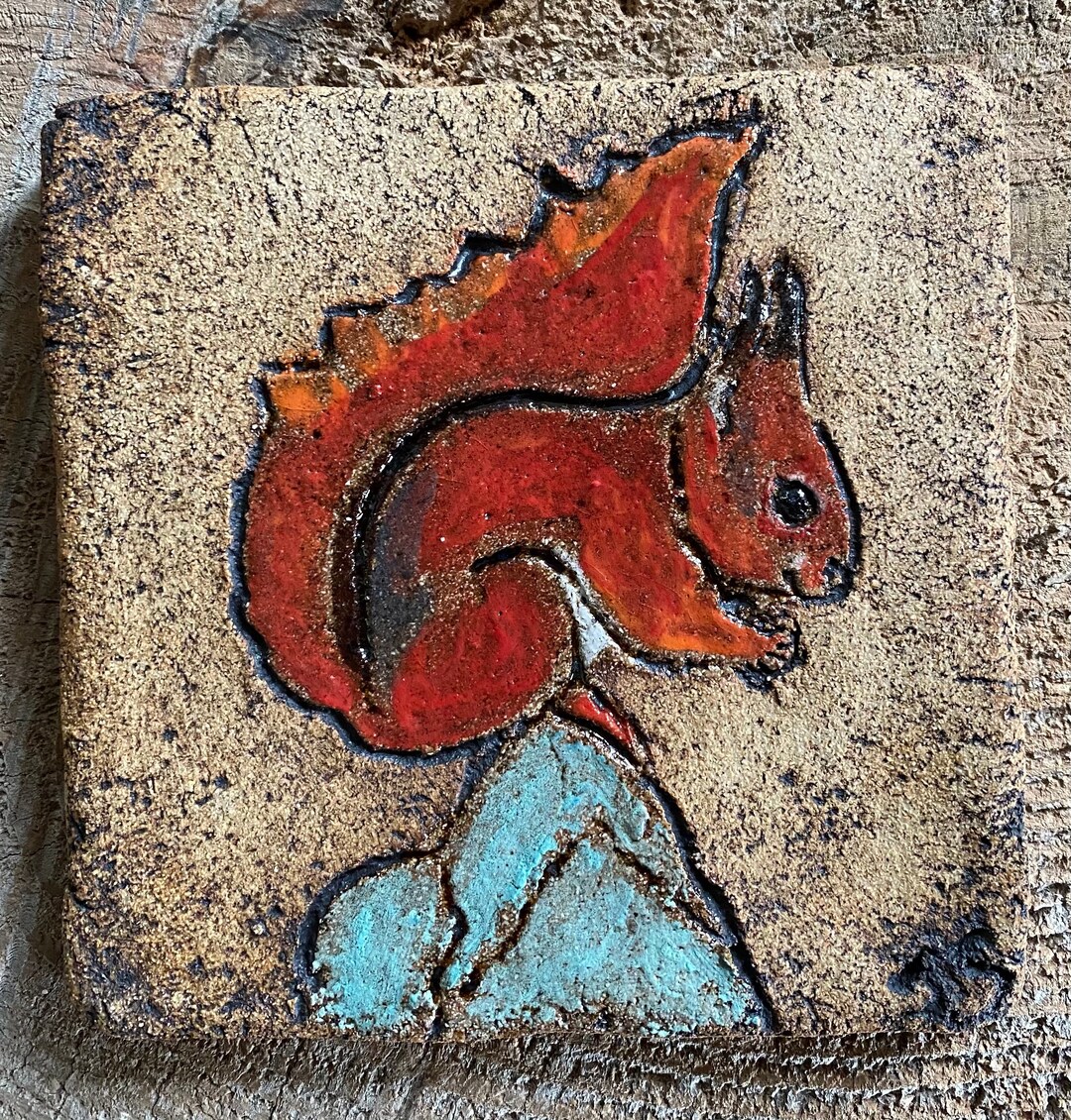 Red Squirrel Ceramic Tile - Etsy