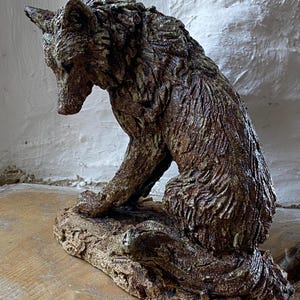 Wolf Sculpture in Ceramic Stoneware Hand Sculpted by Paul Szeiler - Etsy