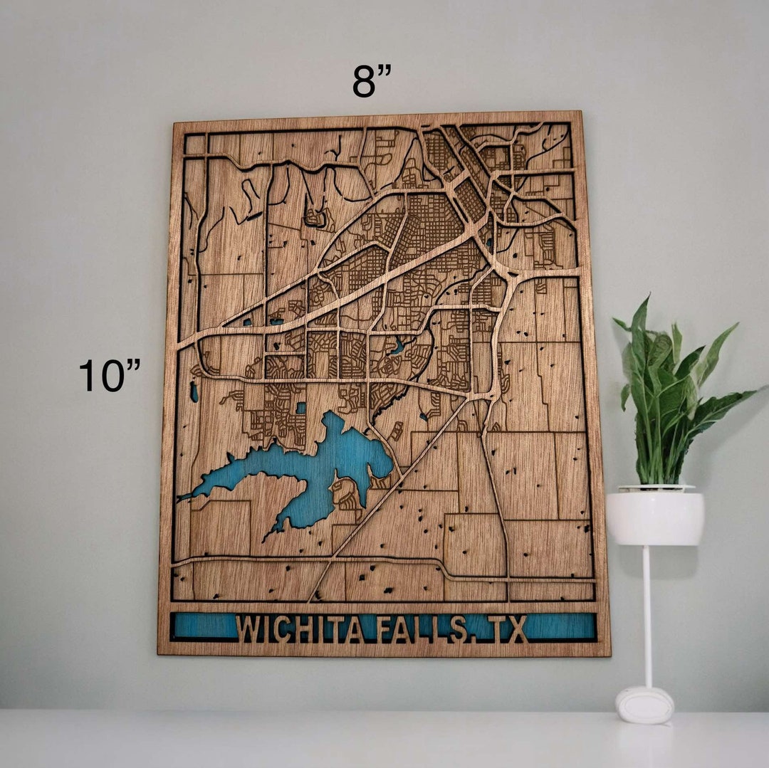 Custom Mahogany City Maps Layered Wall Decor - Etsy
