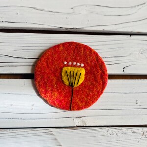 Handmade Wet Felted Coaster, Wet Felted Coaster, Flower or Animal ...