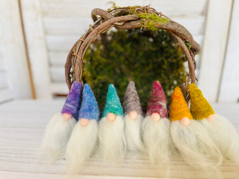 Needle Felted Seven Dwarfs in a Moss Dome. Needle Felted Gnome ...