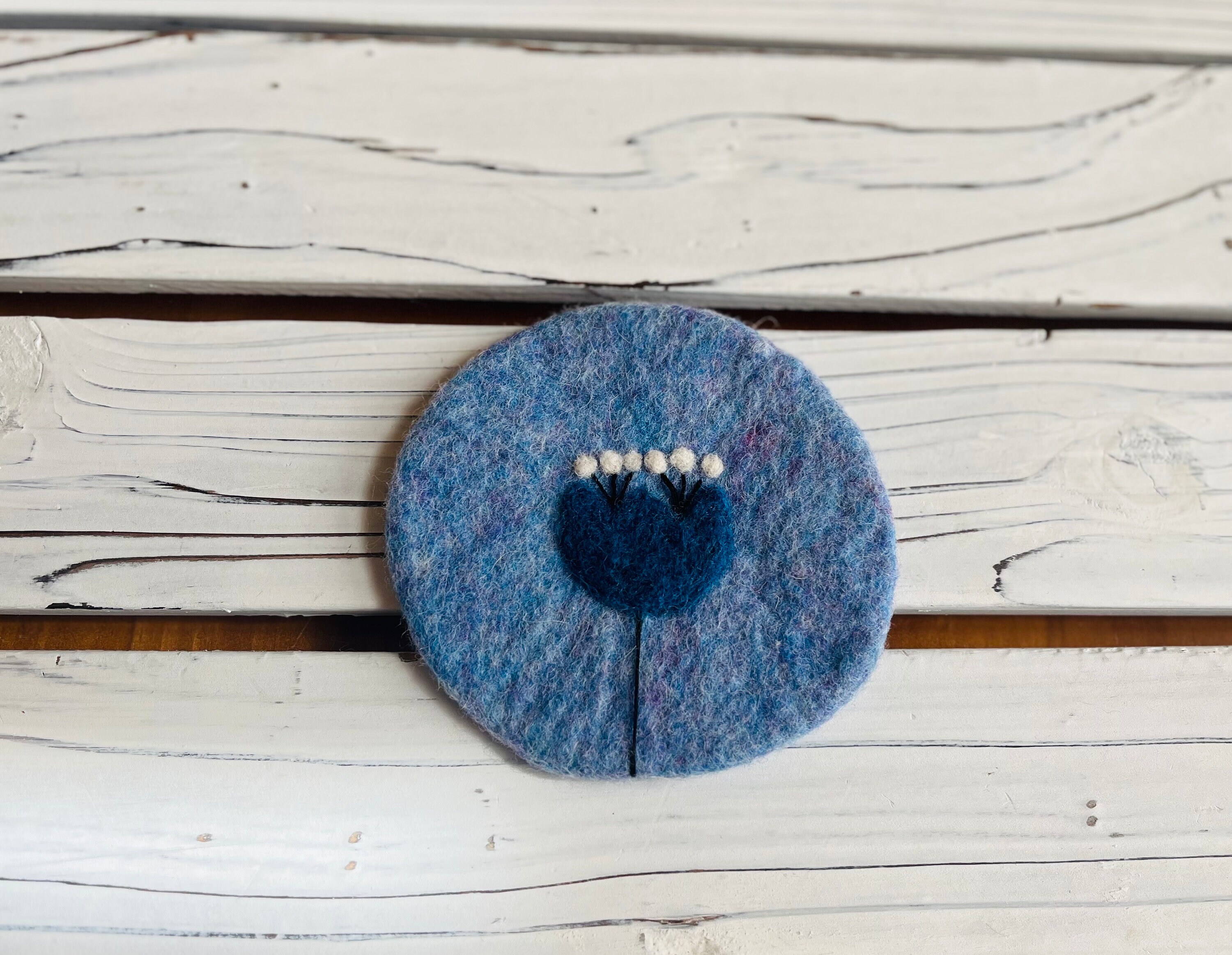 Handmade Wet Felted Coaster, Wet Felted Coaster, Flower or Animal ...