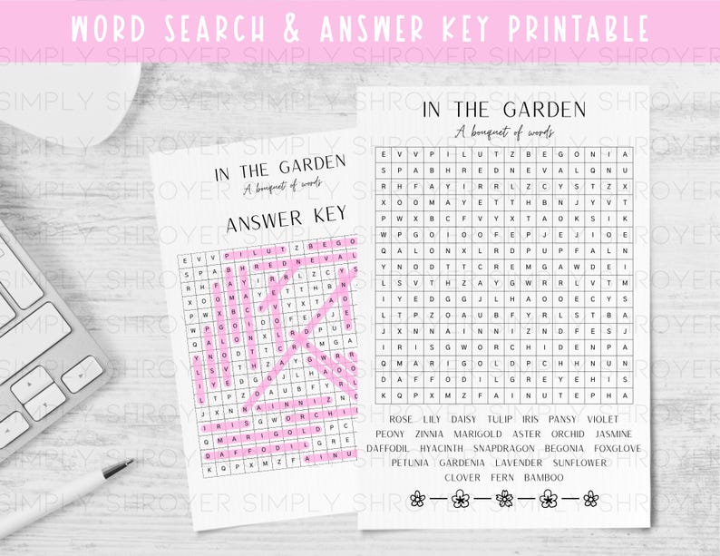 In the Garden Word Search Printable - Etsy Australia