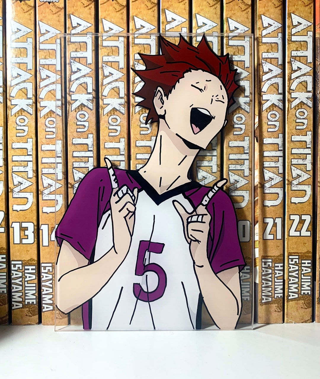 Red Haired Blocker Anime Glass Painting - Etsy