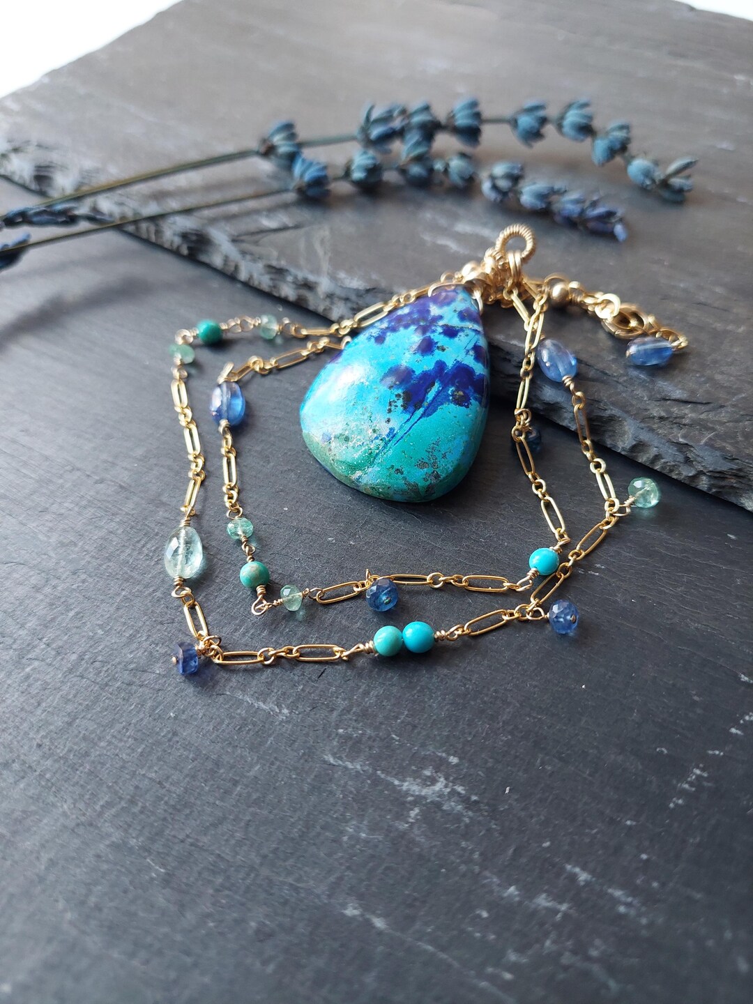Breathtaking Bluebird Azurite, Handmade Gemstone Jewelry, Boho Style ...