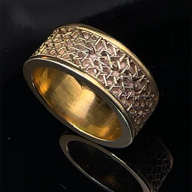 Solid Gold Mosaic Wedding Ring Inspired by the Alhambra Palace and ...