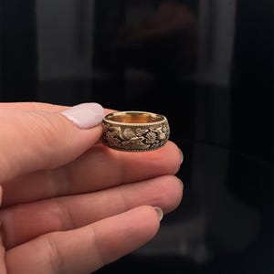 Custom 14k Gold Blue Jay Ring: Floral Anniversary Jewelry - Etsy