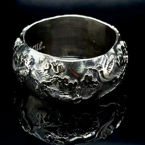 Hummingbird and Cherry Blossom Wedding Ring Handmade of 14k Gold ...