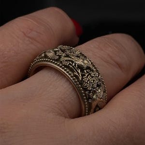Custom 14k Gold Blue Jay Ring: Floral Anniversary Jewelry - Etsy