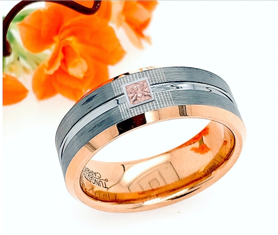 Morganite mens wedding band store