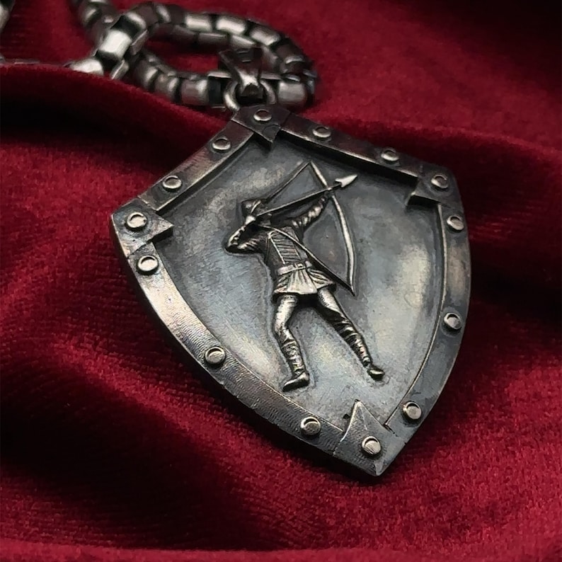 Custom Coat of Arms Shield Pendant Sterling Silver With 14k Gold Family ...