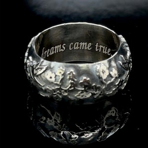 Hummingbird and Cherry Blossom Wedding Ring Handmade of 14k Gold ...