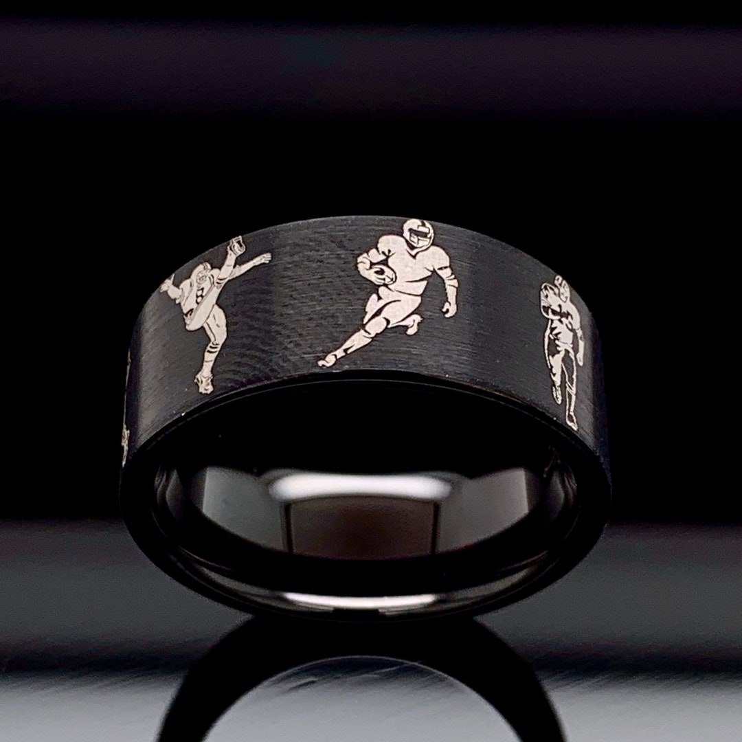 Wedding Ring Men, Custom Tungsten Ring, Sports Wedding Ring, Mens ...