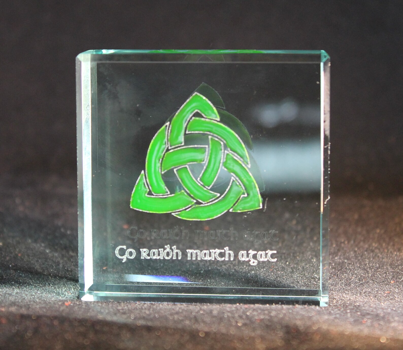 Go Maith Agat Irish thank You in Irish Token Glass Keepsake personalise ...