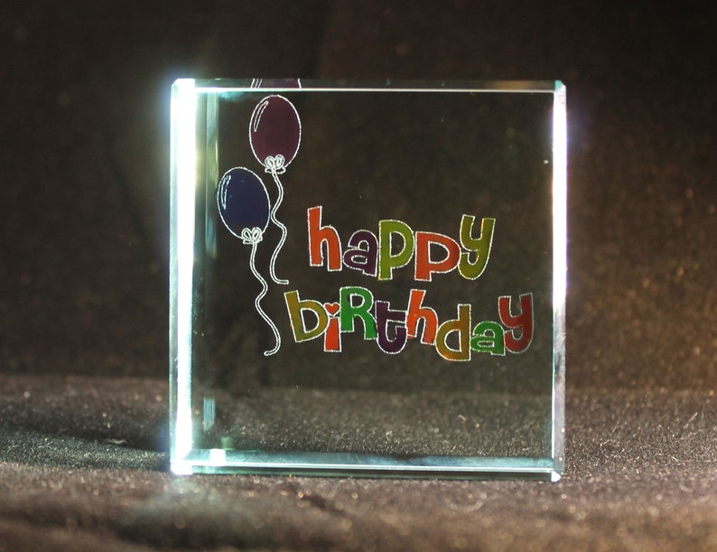 Happy Birthday Glass Keepsake | Etsy