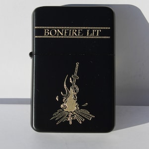 Dark Souls BONFIRE LIT Brass Lighter Finished in Black *free Engraving ...