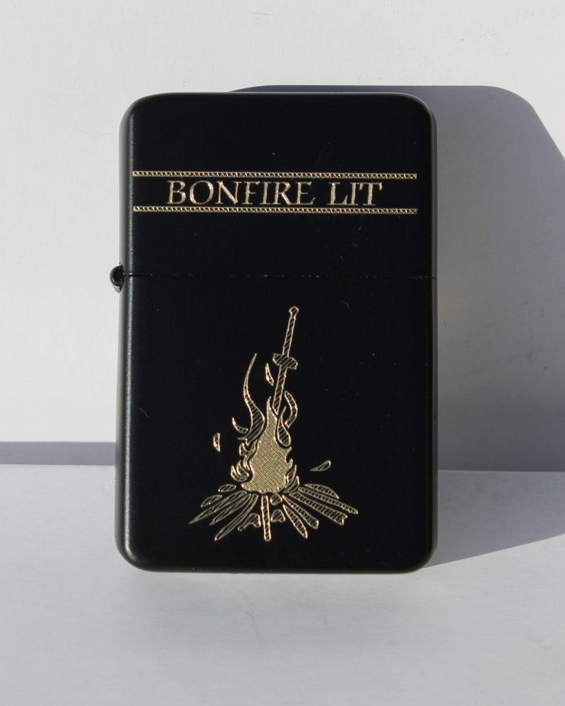 Dark Souls BONFIRE LIT Brass Lighter Finished in Black free - Etsy