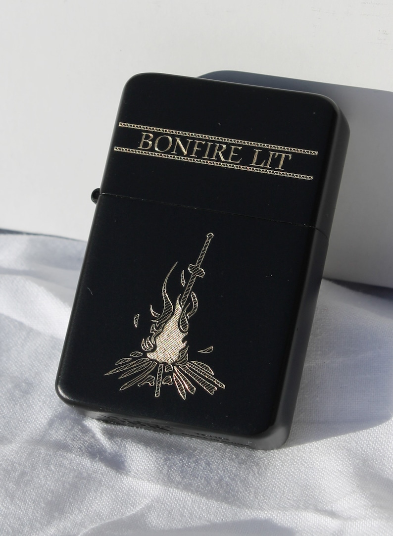 Dark Souls BONFIRE LIT Brass Lighter Finished in Matte Black - Etsy