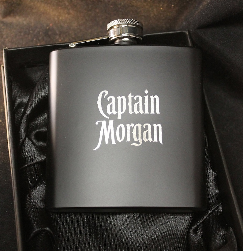 Captain Morgan Black Hip Flask, FREE ENGRAVING, Theme Gift - Etsy
