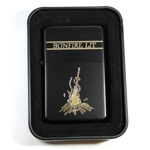 Dark Souls BONFIRE LIT Brass Lighter Finished in Black *free Engraving ...