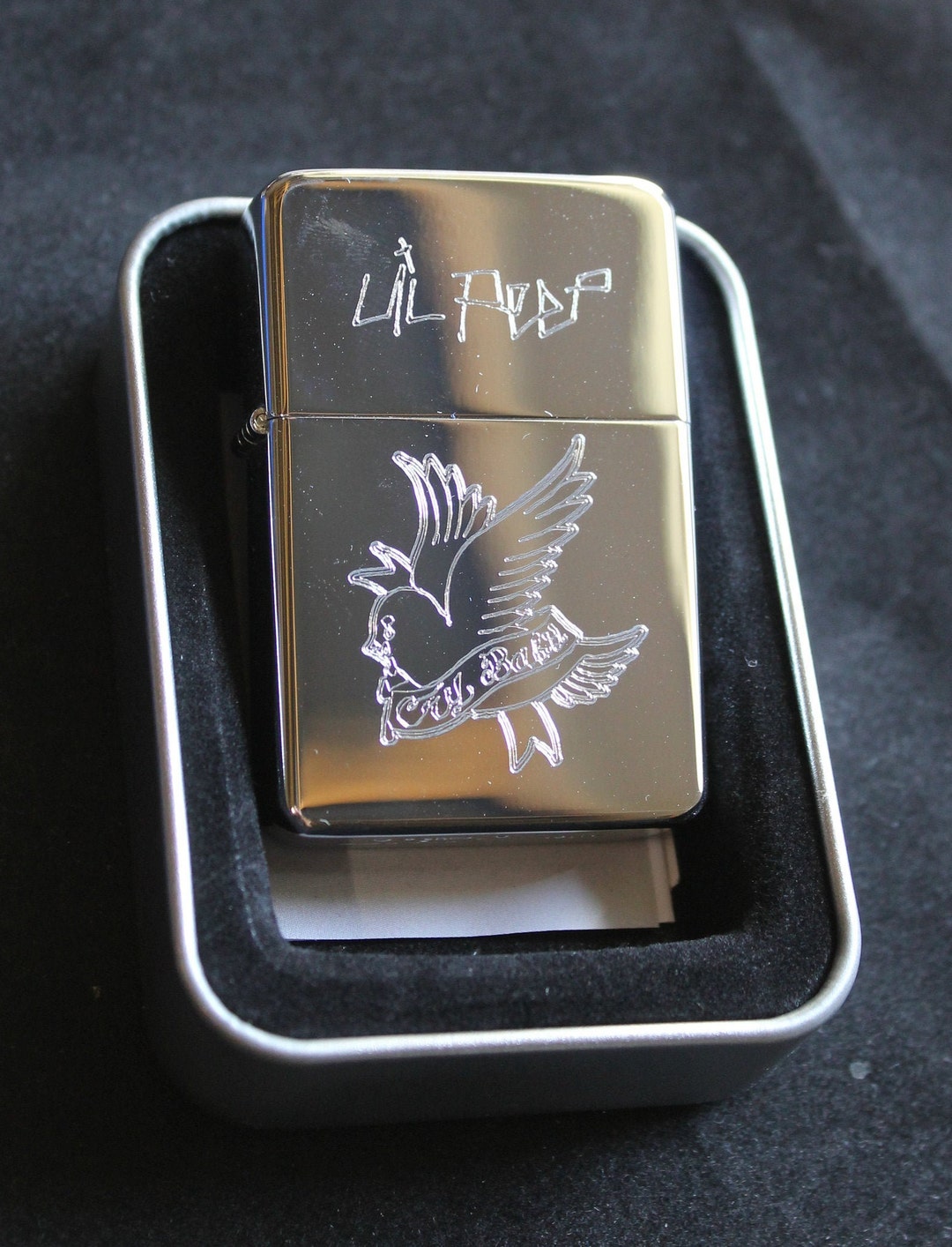 Lil Peep Solid Brass Lighter in a Chrome Finish & Gift Tin- FREE ...