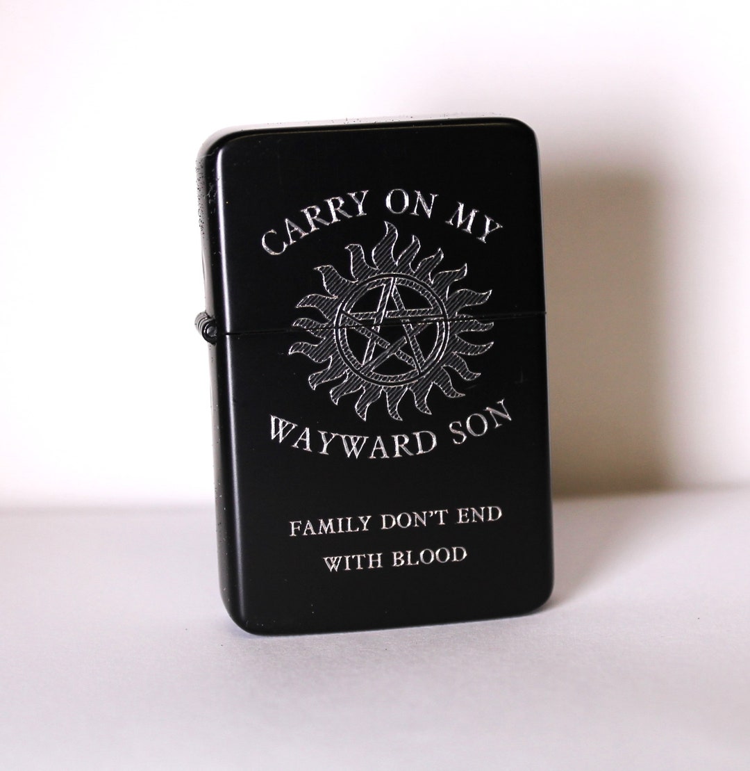 Supernatural Engraved Lighter, Brass Black Lighter Gift, Custom Lighter ...