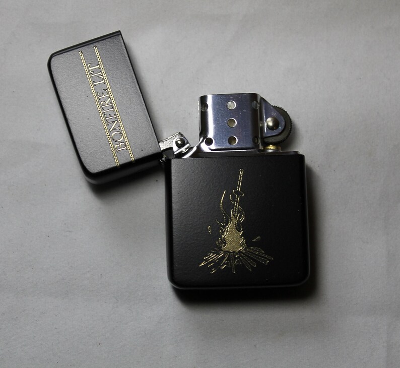 Dark Souls BONFIRE LIT Brass Lighter Finished in Matte Black - Etsy