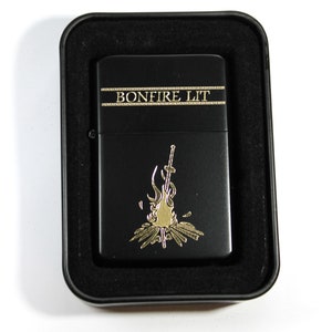 Dark Souls BONFIRE LIT Brass Lighter Finished in Black *free Engraving ...