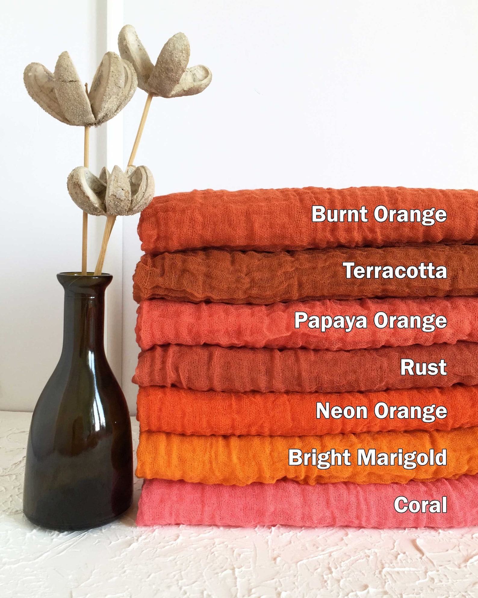 Burnt Orange Fall Wedding Centerpiece, Thanksgiving Cheesecloth Table ...