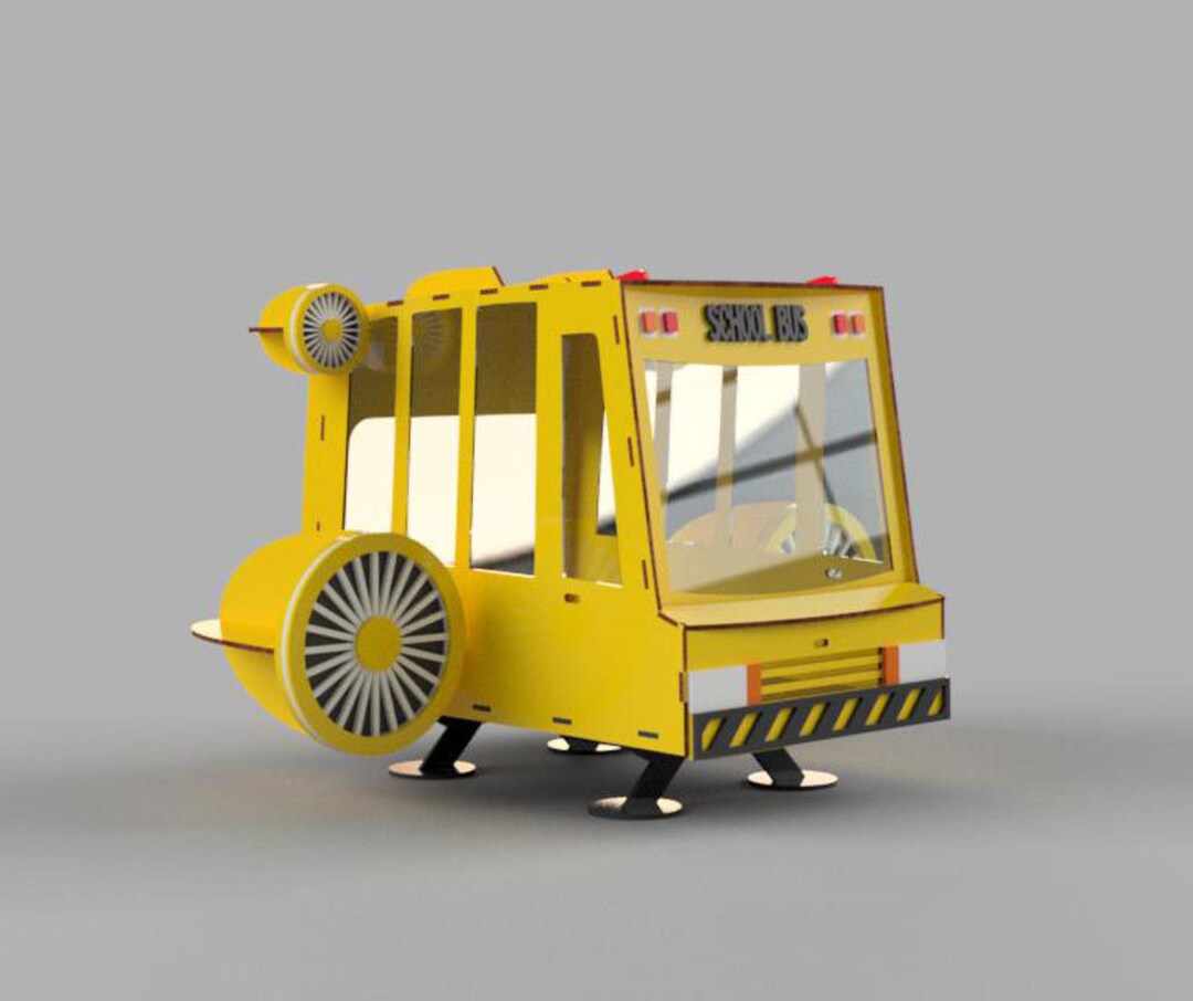 Laser Cut School Bus Cat House Plan: CNC Pet House SVG (digital ...