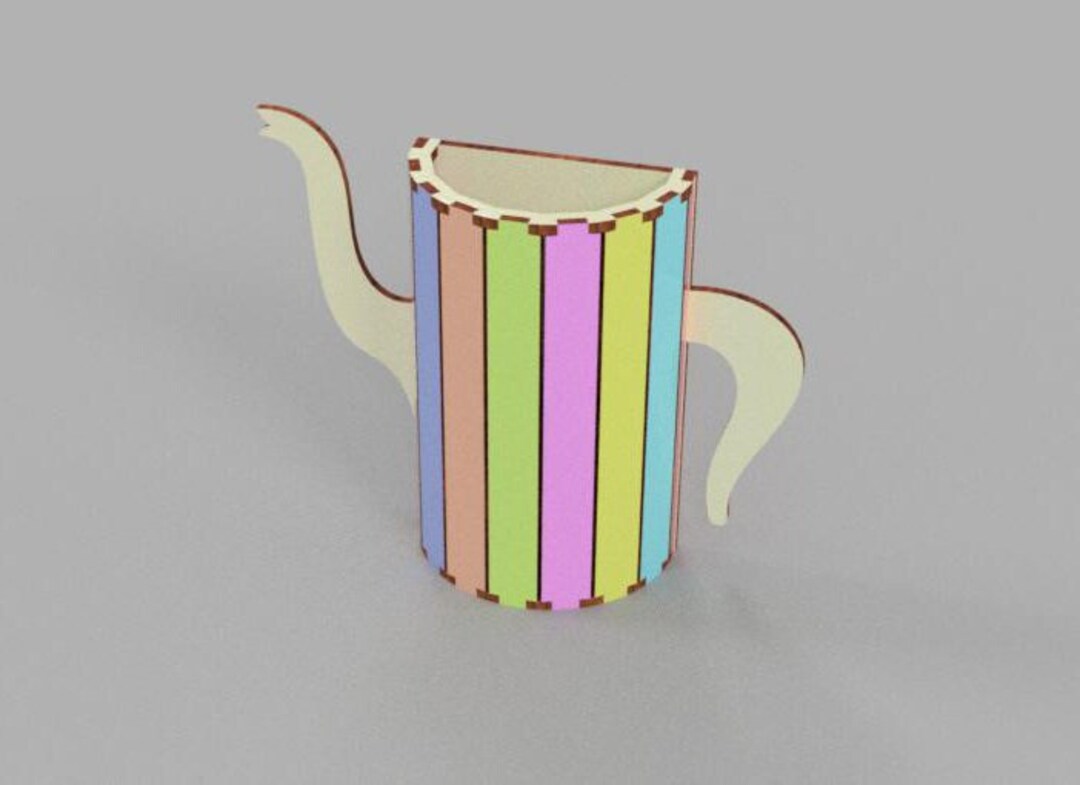 3D Teapot SVG File Teapot Box Laser Cut Template Instant Download ...