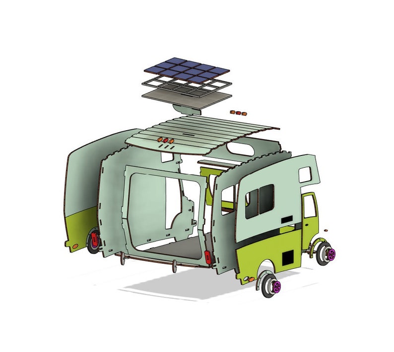 Camper Van Cat House SVG: Laser Cut Plywood Pet Bed Plan (digital ...