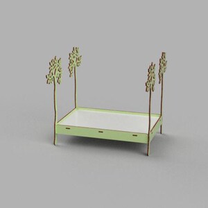 Bed Vector Svg File Dollhouse Furniture Cnc Machine File DIY Laser Cut ...