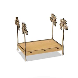 Bed Vector Svg File Dollhouse Furniture Cnc Machine File DIY Laser Cut ...