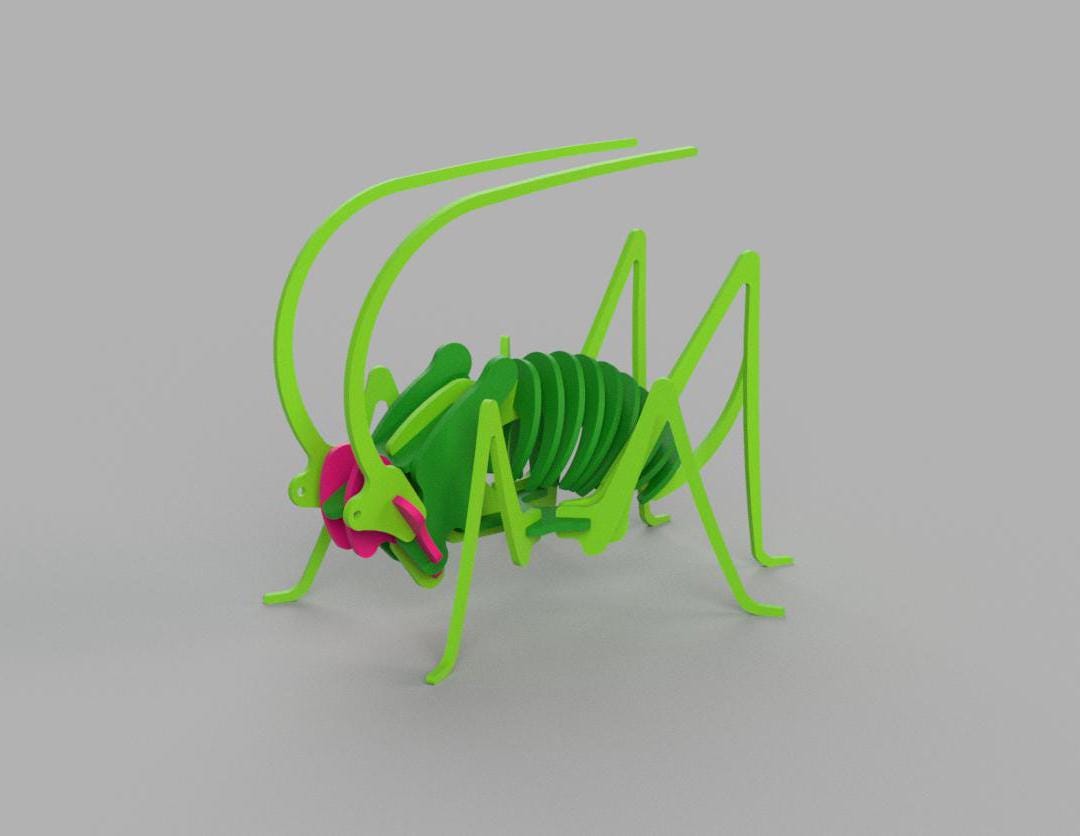 Grasshopper 3D Model Puzzle Laser Cut File Vector Plans Grasshopper Cut ...