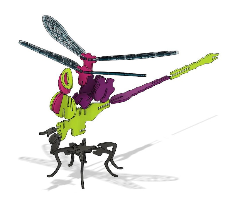 3D Dragonfly CNC Plans, Laser Cut Model (svg, Dxf, Pdf) - Etsy