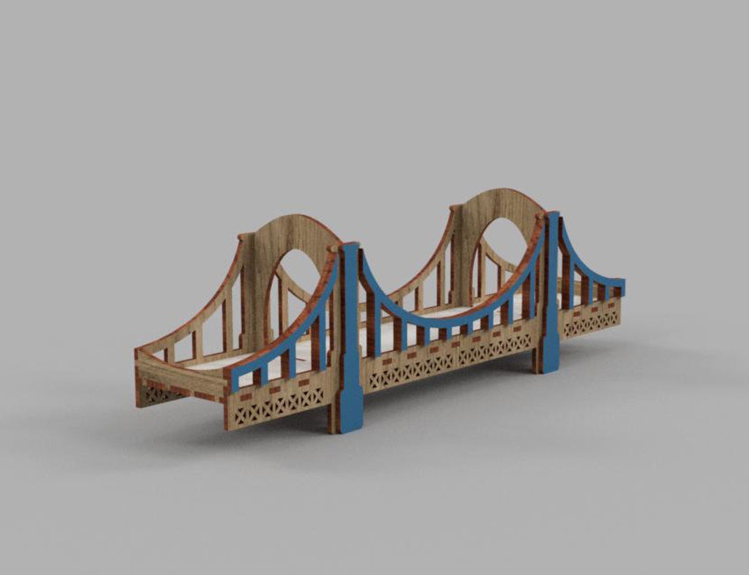 Wood Bridge Shelf Vector File, Wall Shelf Bridge Laser Cut Svg Dxf Ai ...