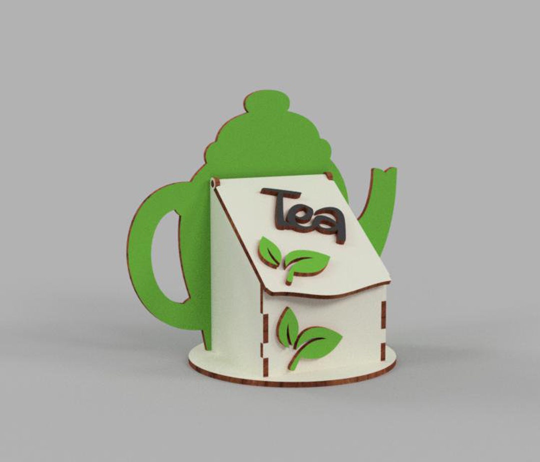 Cute Tea House Tea Bag Holder Laser Cut Files SVG Laser Cut Template ...