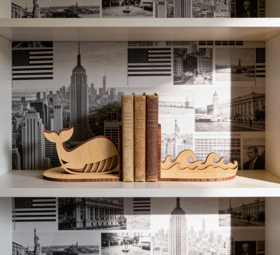 Whale Bookends SVG: Laser Cut CNC Plans (8mm) - Etsy