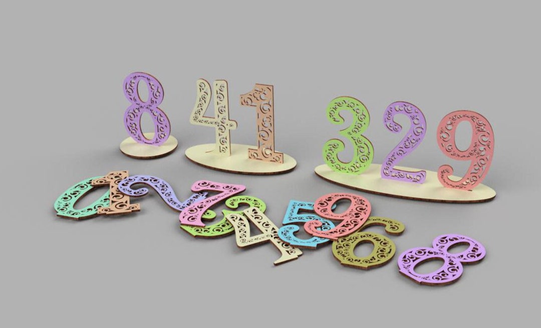 Number Svg Files Template Cnc Router Wooden Name Sign Wedding Table ...