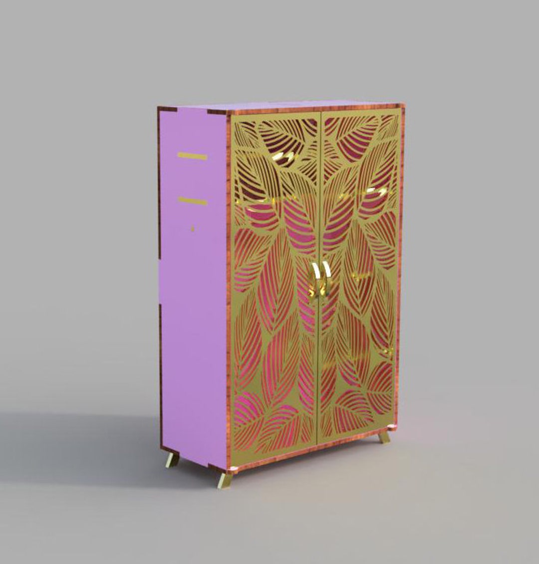 Hallway Plan Glowforge Svg Project Wardrobe With Doors Laser Cut Vector ...