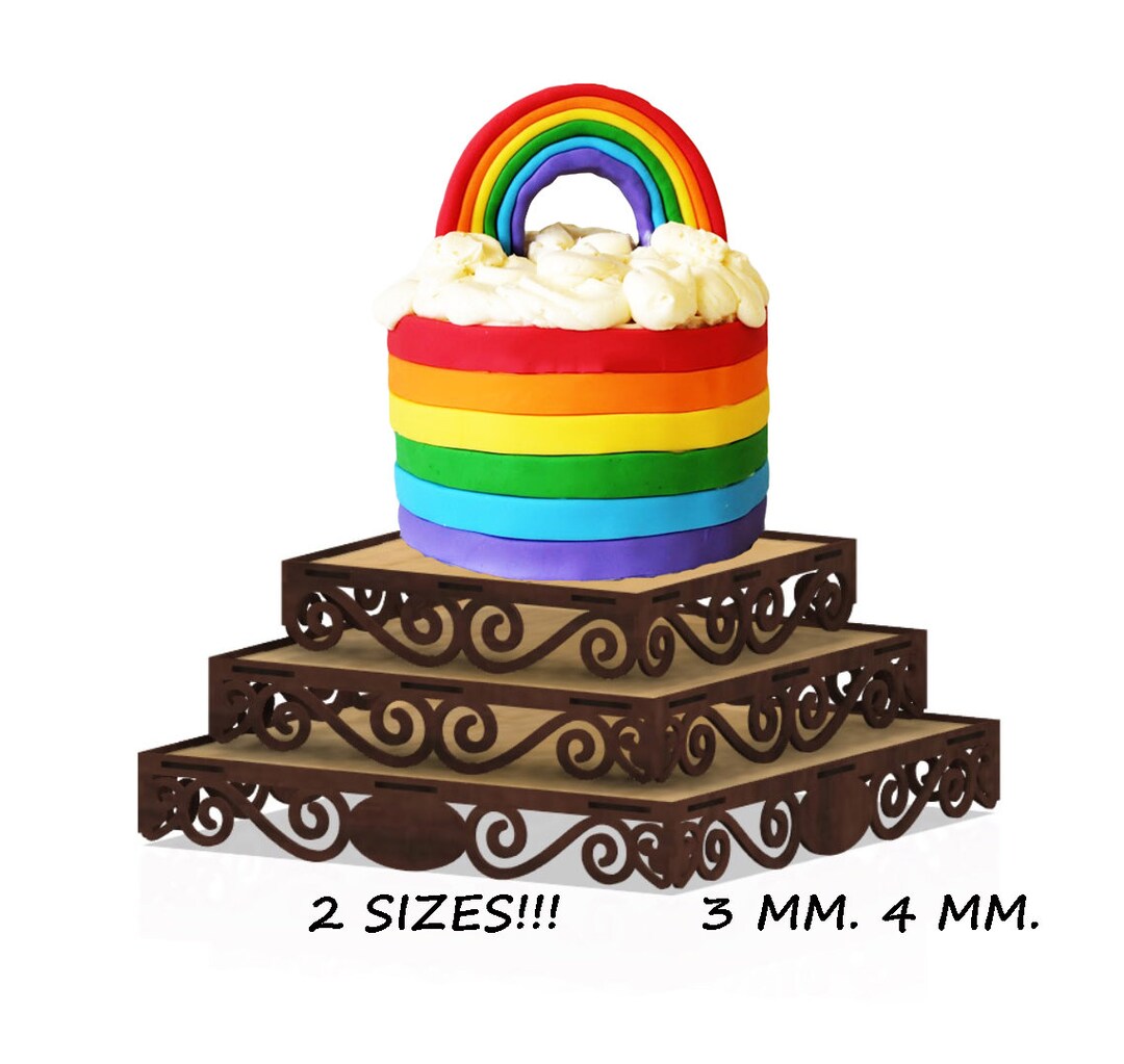 Svg Cake Stand Vector Dxf Cdr for Laser Cut Project Cake Plate - Etsy